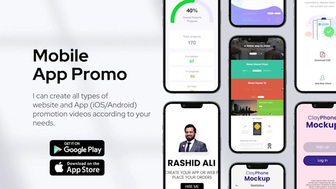 Create stunning promo and demo video for your app by Rashidaly22 | Fiverr