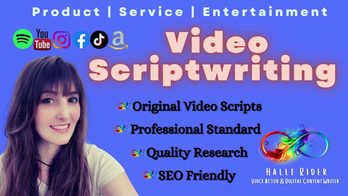 Be your professional video and youtube scriptwriter by Halle_riderr ...
