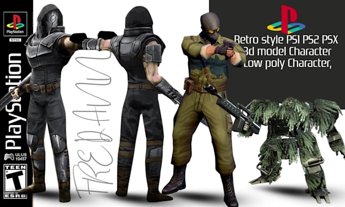 Make classic ps1 ps2 psx n64 3d retro character model for indie games ...