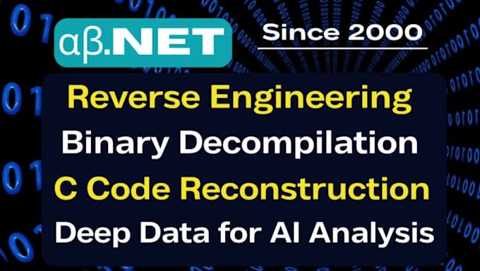 Decompile binary dll exe apk ea to code with reverse engineering ai ready data by Wwwypycc | Fiverr