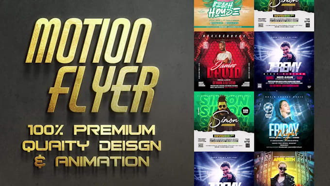 Create animate motion graphics flyers, party event flyer by ...