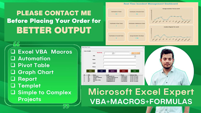 Automate excel tasks with advanced vba macros, dashboards and formulas by Ashikarnob | Fiverr