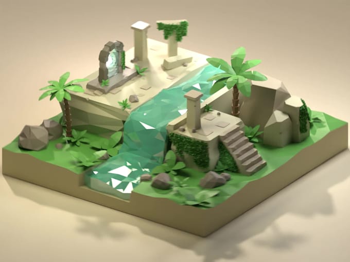 Model a good low poly 3d environment by Mikeschord | Fiverr