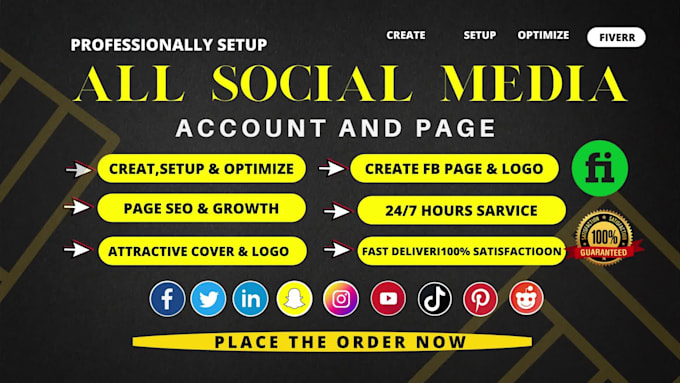 Professionally create and setup all social media account and page by ...