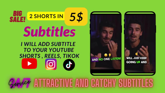 Add Most Attractive Subtitles Or Captions To Reels Youtube Shorts