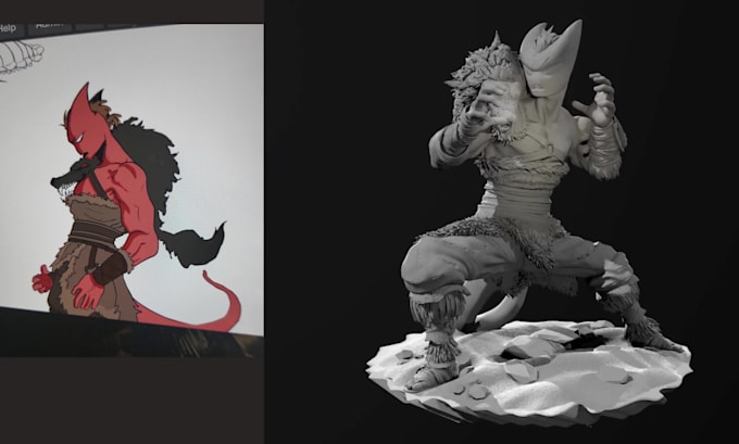 Convert 2d art to 3d custom concept character model from picture for 3d ...