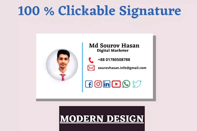 Create clickable html emali signatur by Sourovsh | Fiverr