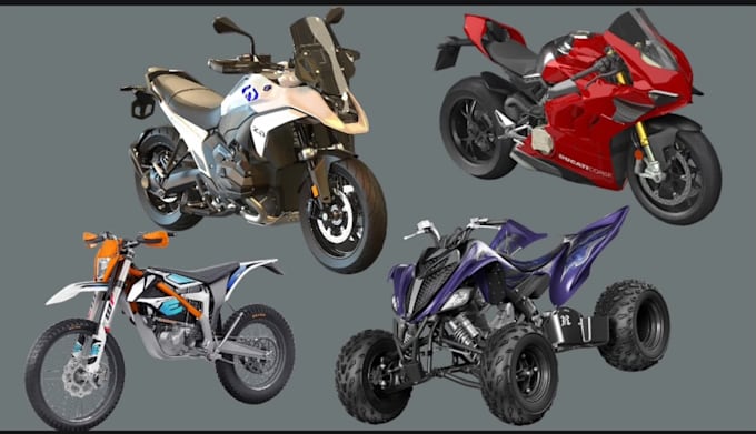 Create 3d motorbike model, 3d bike model, 3d fiverm bike model in blender by Wgleen | Fiverr