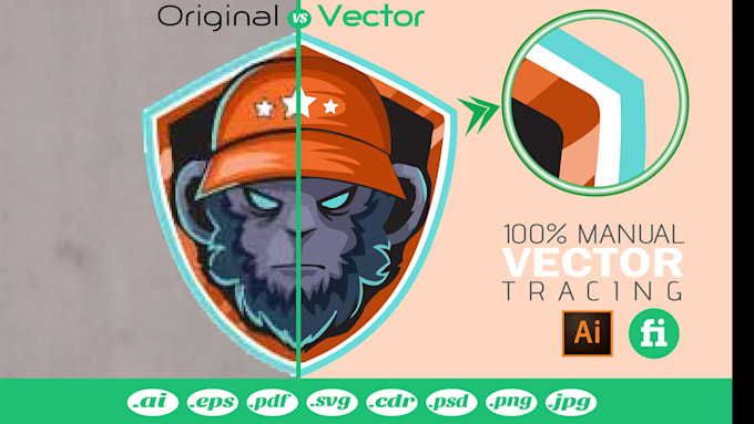 Manual vector tracing, recreate logo, image in hd by Sairul360 | Fiverr