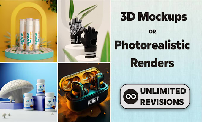 Create photorealistic product mockups or 3d product rendering by ...