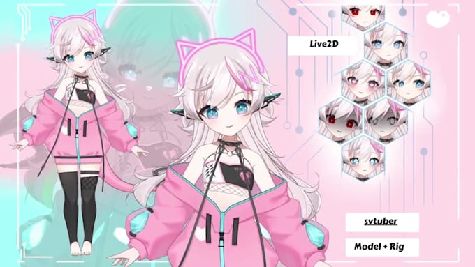 Make male and female vtuber model, vtuber rigging, live2d model, live2d rigging