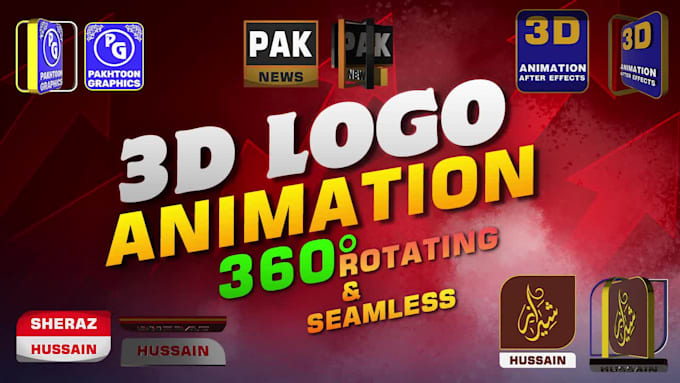 Create a 3d rotating logo animation 360 seamless loop by Sherazhussain66 | Fiverr