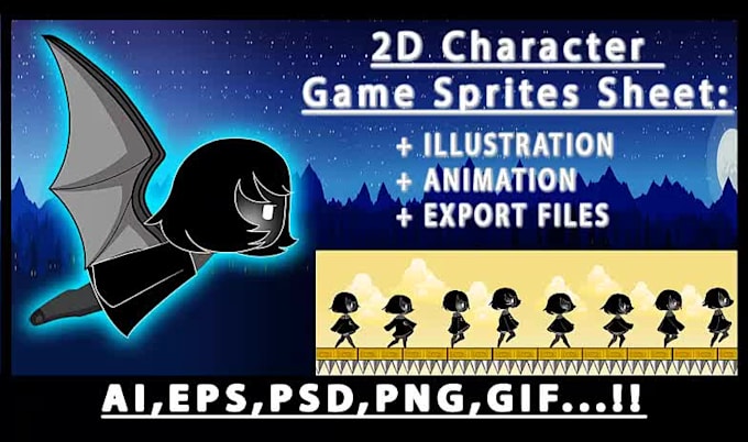 Animate a 2d character and make 2d sprite sheet by Abdel8 | Fiverr