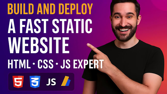 Build and deploy a responsive static website with html, css, js by ...