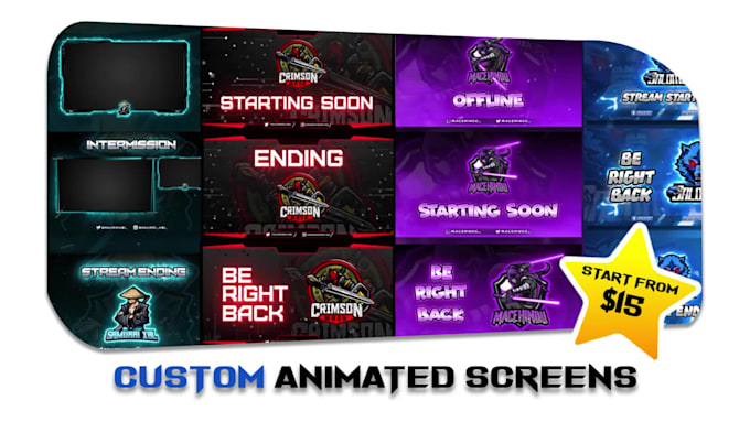 Create custom animated startingsoon, brb, offline screens by Zaycanteen ...