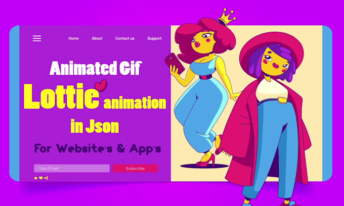 Create lottie animation, gif in json or svg animation for website and ...