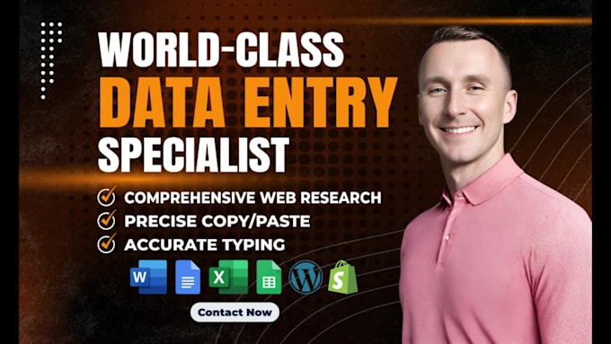 Provide precise data entry, copy paste, web research, web scraping, typing by Coreyduchemin | Fiverr