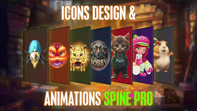 Make icons and background animation in spine pro by Artgallery2001 | Fiverr