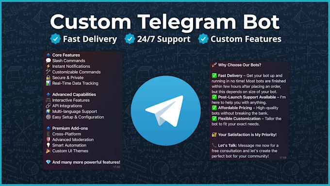 Create a powerful telegram bot for automation, crypto, memecoins, and more by Nextcodeworks | Fiverr