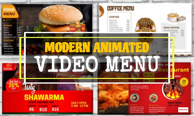 Design restaurant animated video menu by Mjmiraz | Fiverr