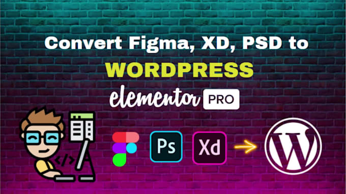 Convert figma to wordpress psd to wordpress xd to wordpress using elementor pro by Moeed_ather ...