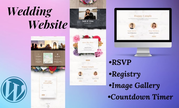 Create a custom wedding invitation website design by Arkantube | Fiverr