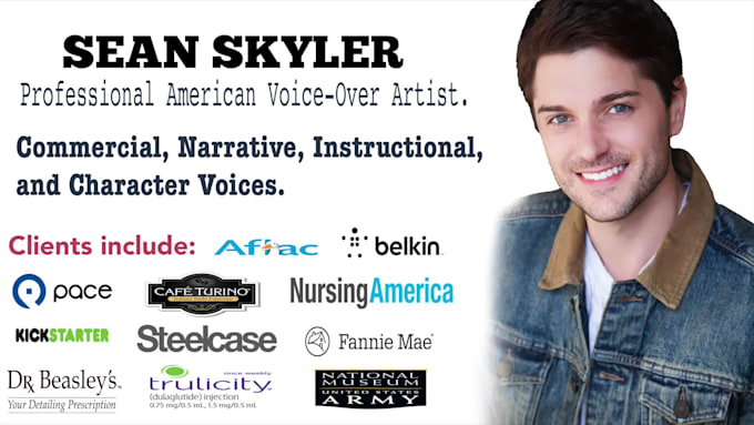 Provide a professional american voice over by Seanskyler | Fiverr