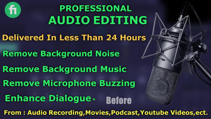 Remove background noises audio file clean by Mradobe160 | Fiverr Remove background noises audio file clean by Mradobe160 | Fiverr