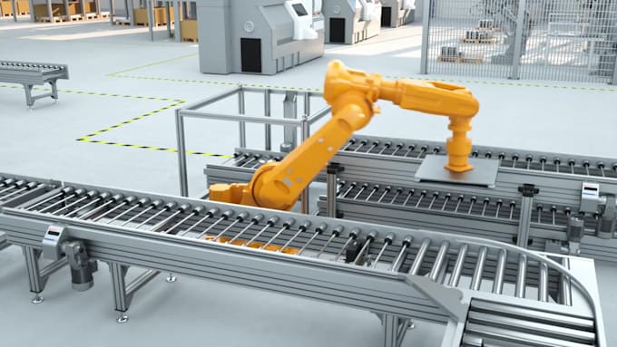 Do 3d industrial process video factory equipment animation robotic ...