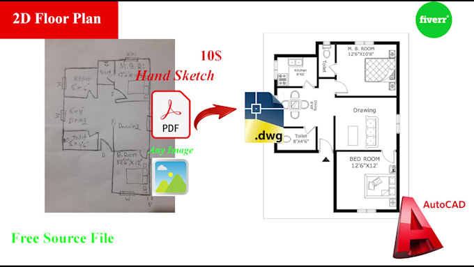 Redraw architectural plan and 2d floor plan in autocad by Gm_mostafa | Fiverr
