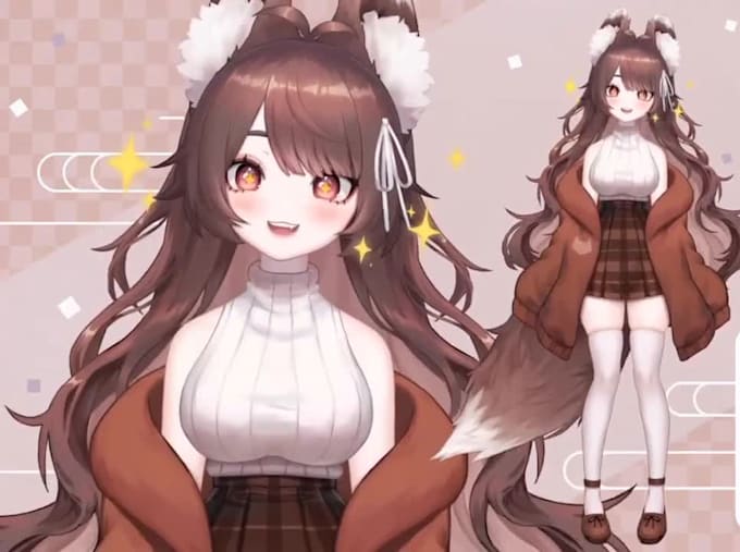 Draw and rig vtuber model live2d model vtuber rigging vtuber commission ...