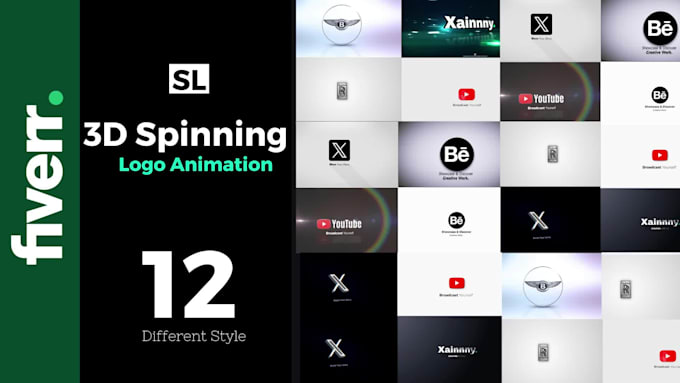 Create a 3d spinning animated logo intro video by Xainnny | Fiverr