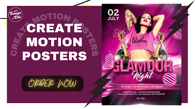 Create an awesome animation motion poster flyer for event, party or ...