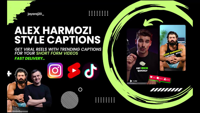 Edit alex hormozi captions style instagram reels with captions, yt shorts by Jayaraj20_ | Fiverr