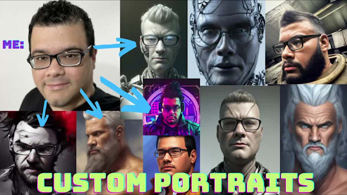 Create custom ai avatars portaits or profile photos of your face with midjourney by Cesar20984 ...