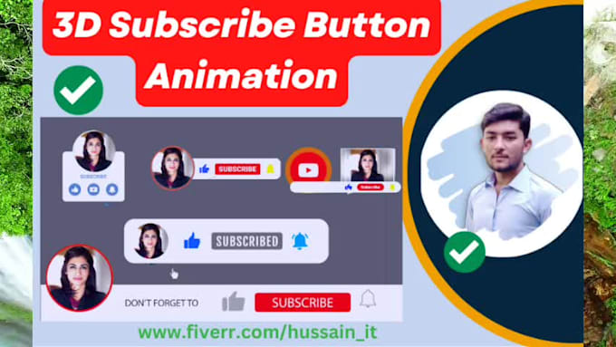 Design youtube subscribe button and animation subscribe button by Hussain_it | Fiverr