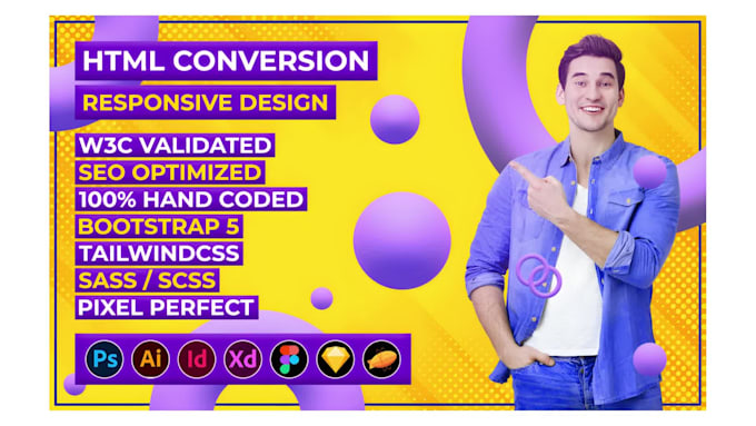 Convert Psd To Html Xd To Html Figma To Html Tailwind Css By Md Uzair Fiverr