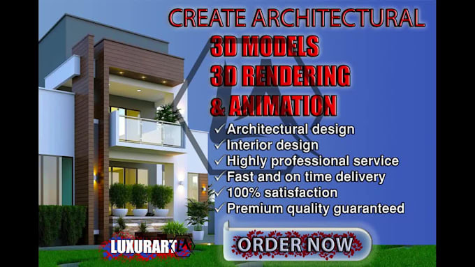 Create architectural 3d models, 3d rendering, animation by Luxurart | Fiverr