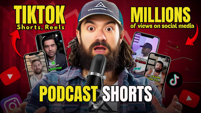 Create podcast into youtube shorts,vlogs,instagram reels and tiktok videos by Kanwal_asghar4 ...