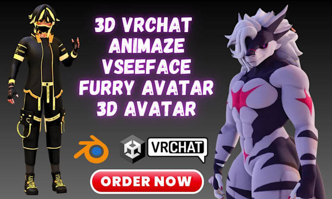 Design and rig 3d vrchat furry avatar animaze avatar vtuber avatar by ...