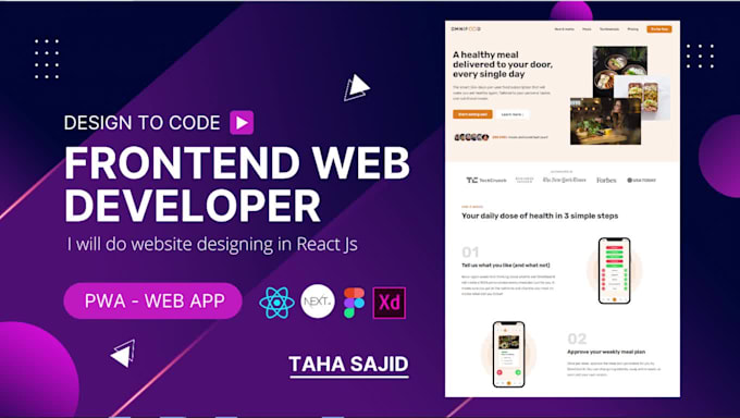 Be your frontend web developer in react js by Taahasaajid | Fiverr