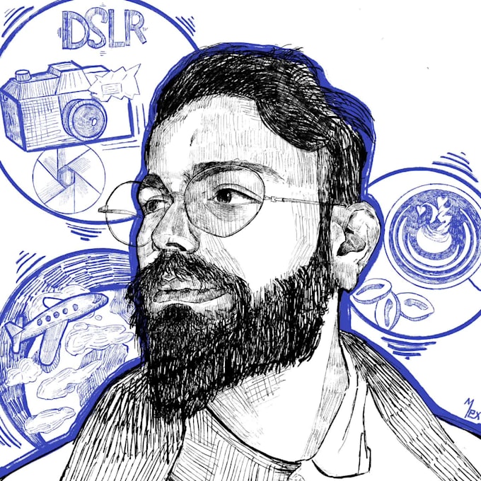Draw a detailed digital ink style portrait of you by Msamahadesign | Fiverr