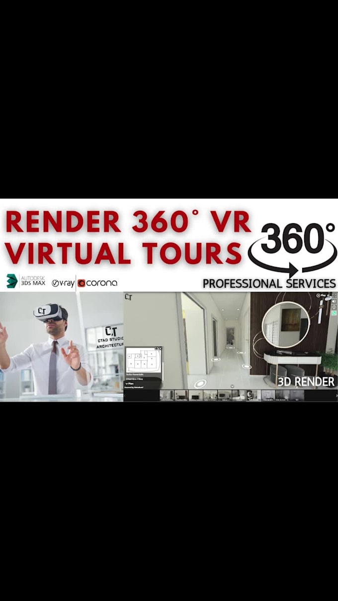 Create 3d renderigns in 360 vr images or virtual tours for your ...