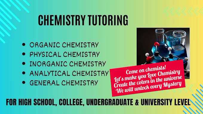 Be tutor of organic chemistry and general chemistry by Profmahsann | Fiverr