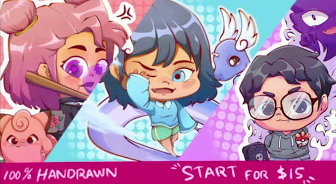 Draw your cute chibi character and your partner pokemon by ...