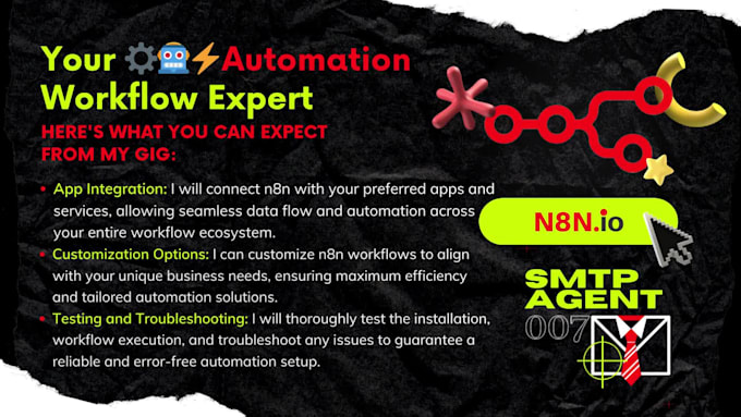 Build a custom workflow using n8n automation tool by Smtp_ag2nt_007 | Fiverr