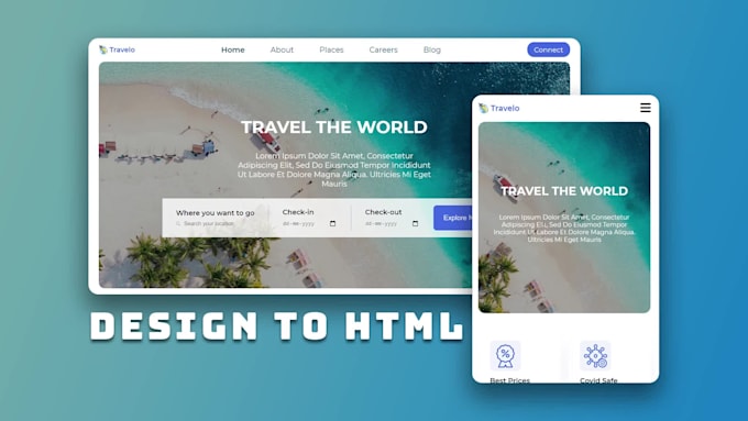 Convert figma xd psd to html css javascript responsive by Kartikcse ...