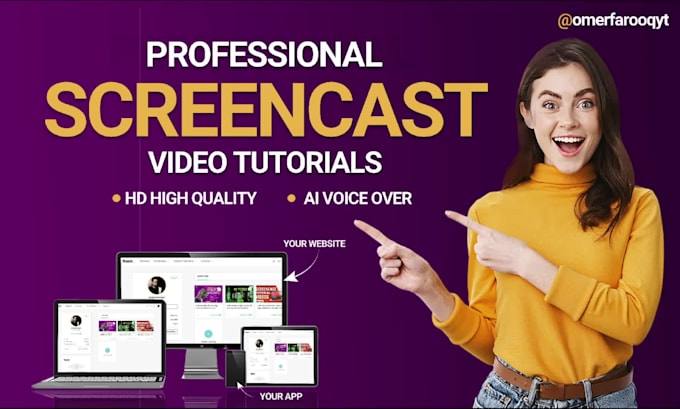 Do screencast video of app, website to explain how to use it by Omerfarooqyt | Fiverr