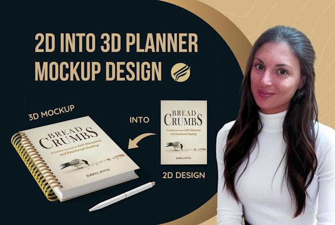 Transform your 2d journal design into a selling 3d mockup by Judy_sery ...