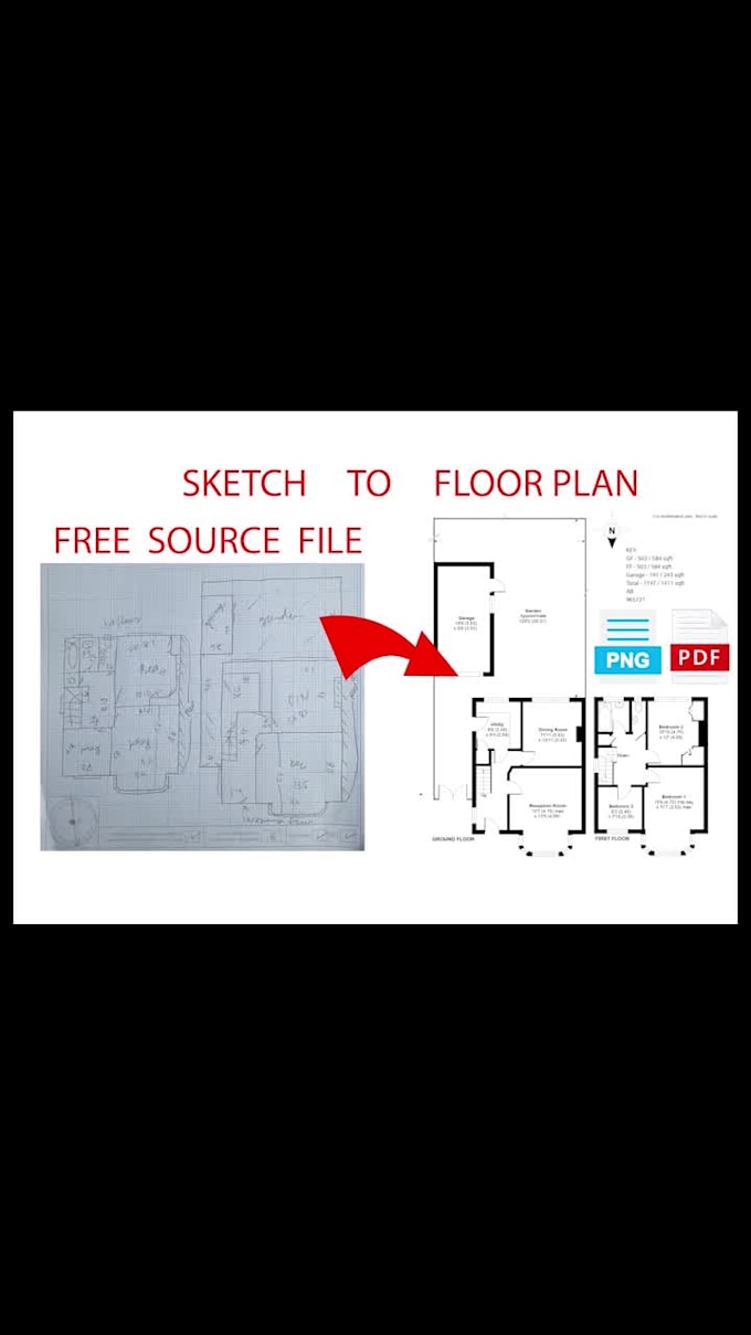 Draw 2d floor plan from your sketch by Archiusman | Fiverr